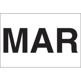 2" x 3" White - "MAR" Months of the Year Labels